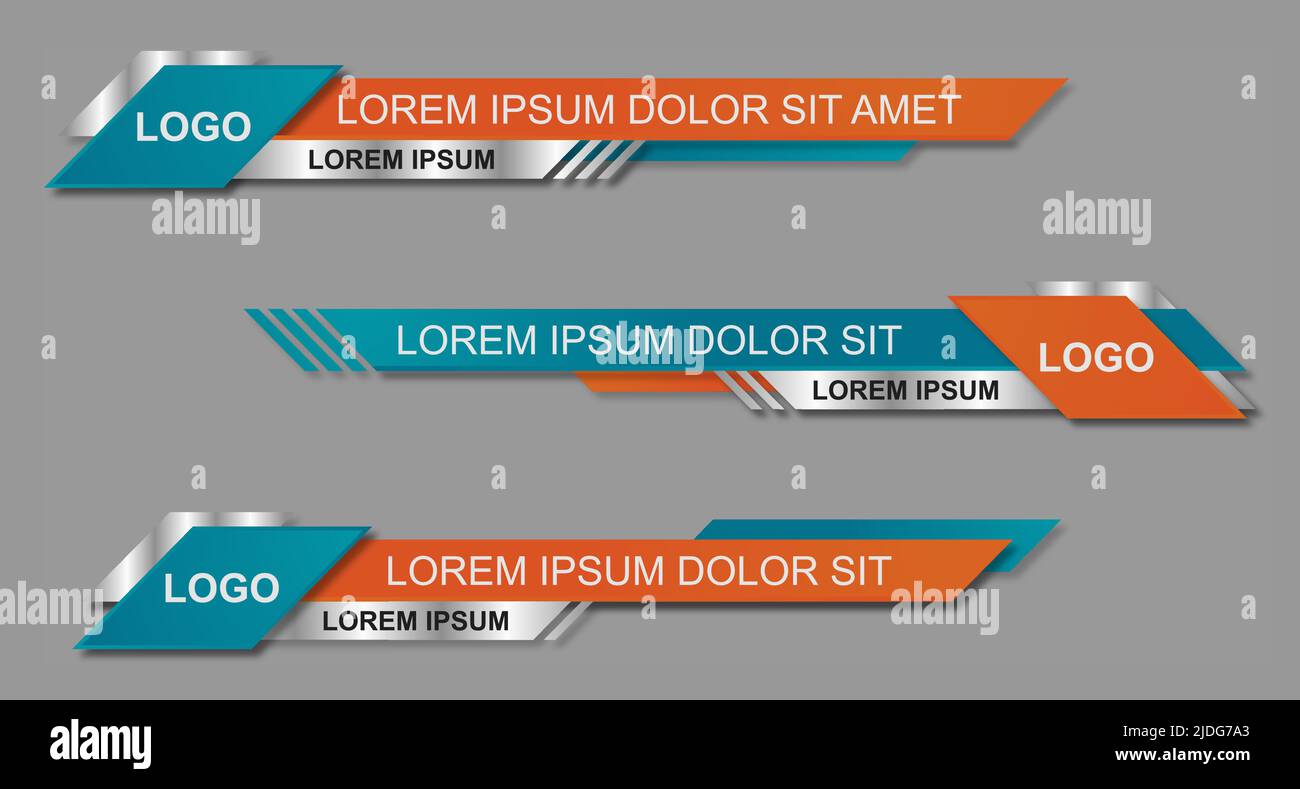 Modern geometric lower third banner template design. Colorful lower ...