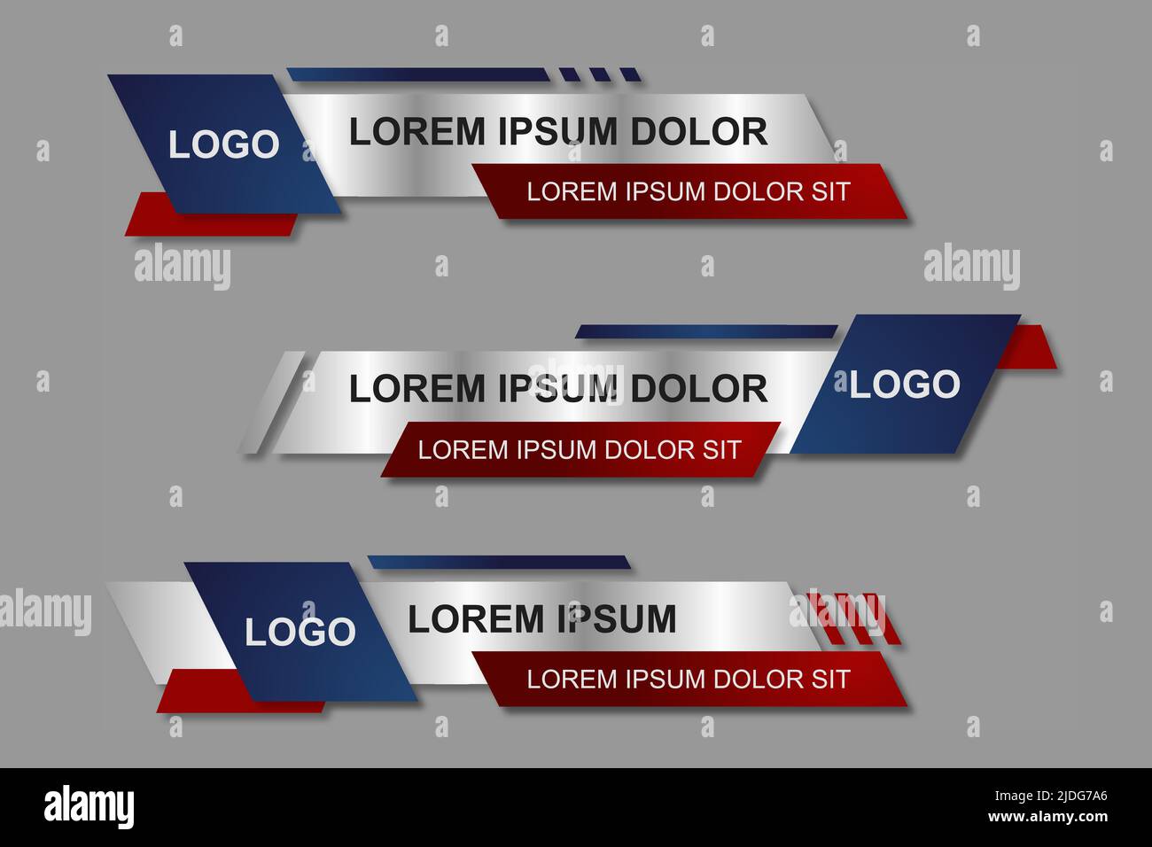 Modern geometric lower third banner template design. Colorful lower ...