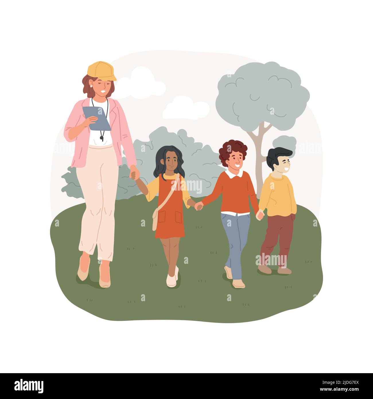 Chaperones isolated cartoon vector illustration. Adult supervisor ...