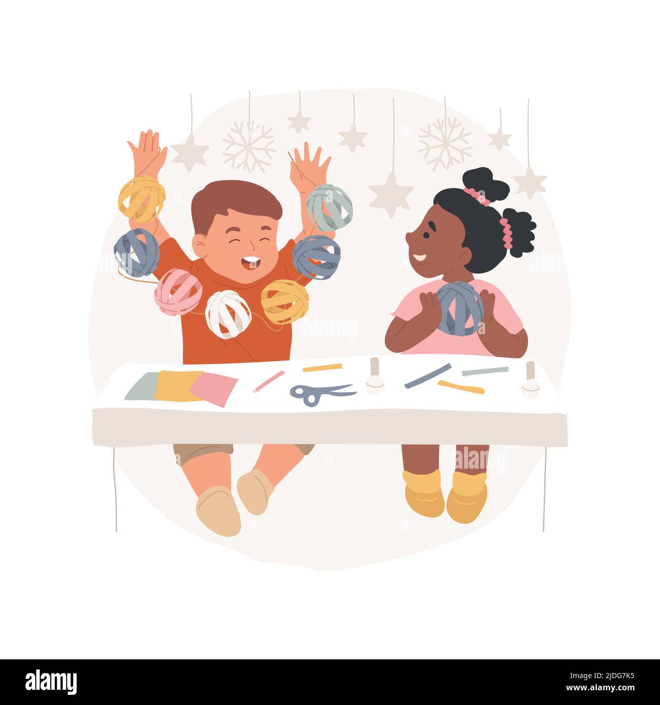 Christmas decoration isolated cartoon vector illustration. Creativity ...