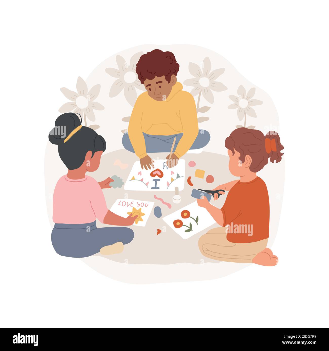 Handmade presents isolated cartoon vector illustration. Making present ...