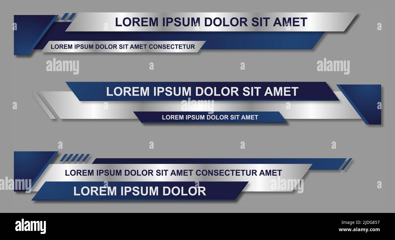 Modern geometric lower third banner template design. Colorful lower thirds set template vector ...