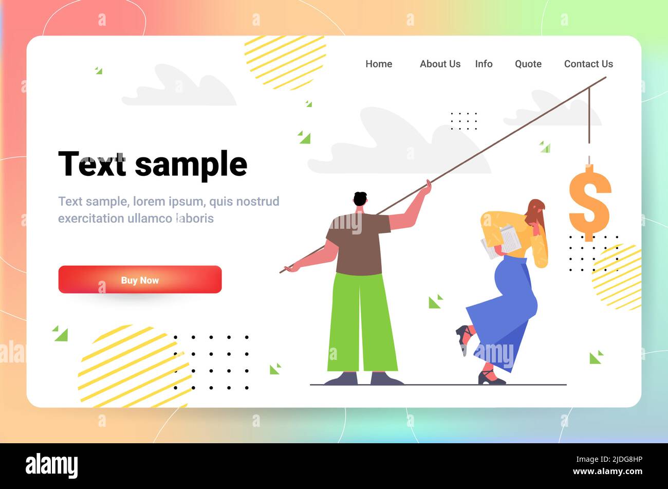 businesswoman chasing money on fishing rod pursuit of money career ...