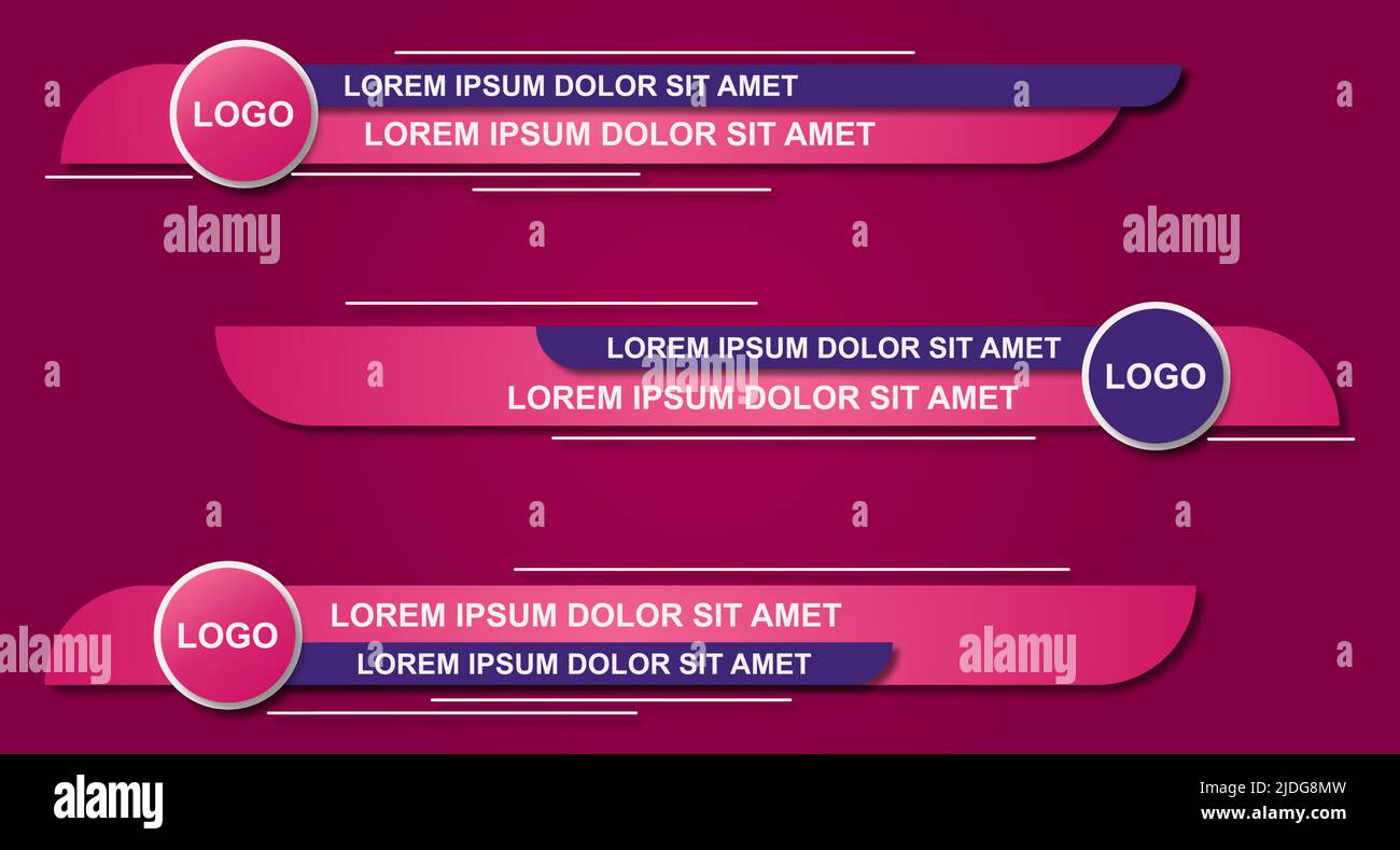 Set futuristic lower thirds set template vector. Template layout design ...