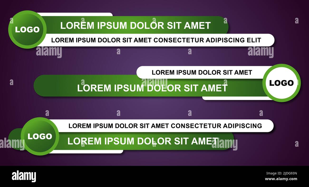 Modern stylish lower third banner template design. Graphic set of ...