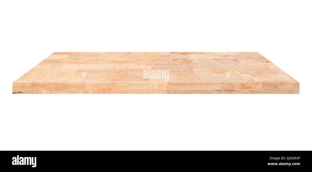 Wooden shelf on isolated white background Stock Photo - Alamy