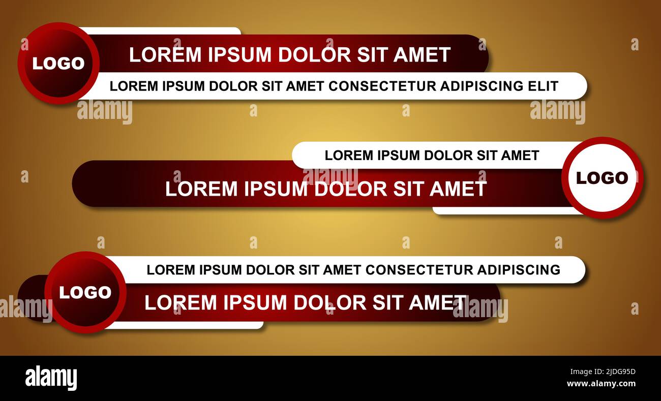 Modern stylish lower third banner template design. Graphic set of ... Modern stylish lower third banner template design. Graphic set of ...