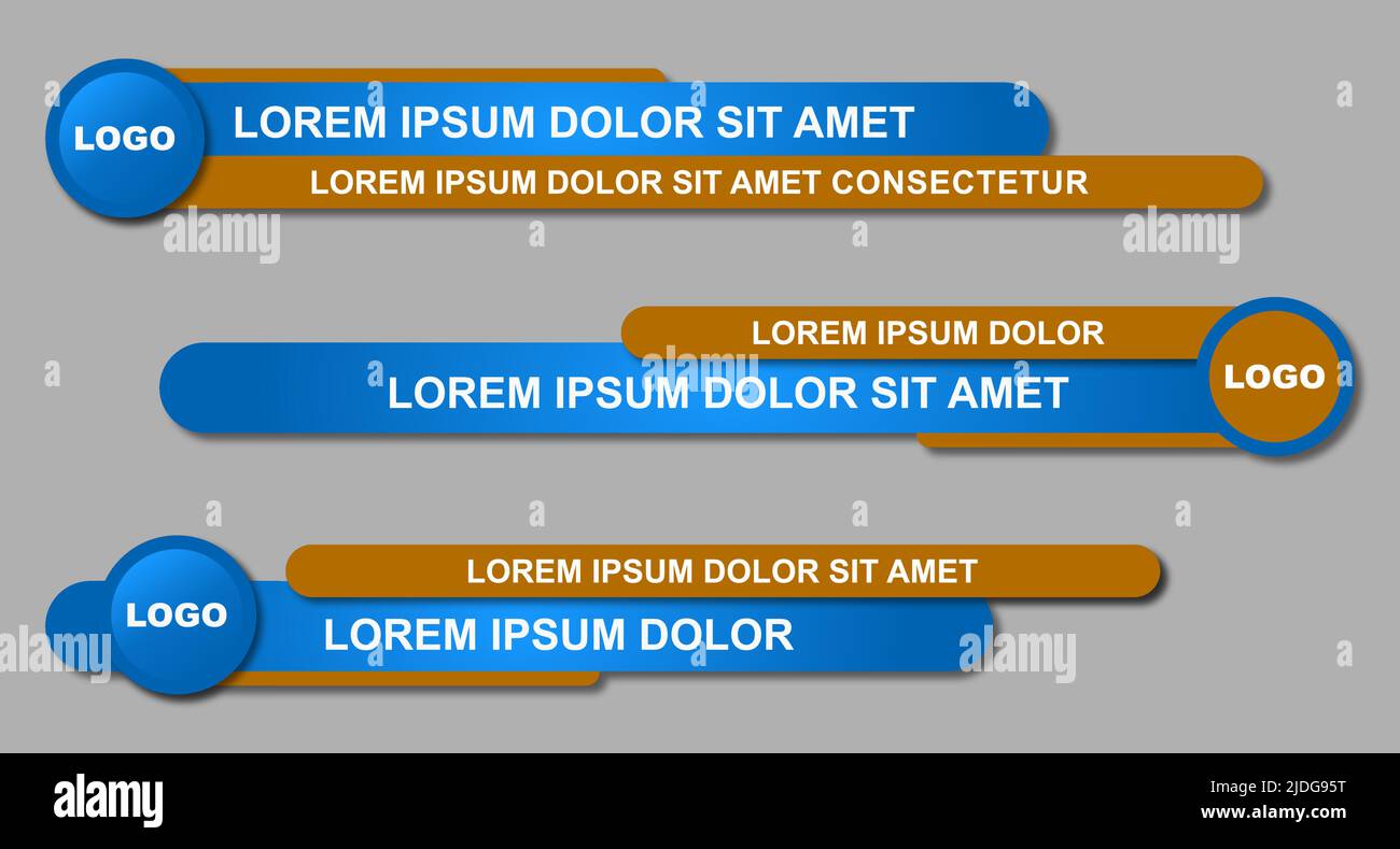 Modern geometric lower third banner template design. Colorful lower ...