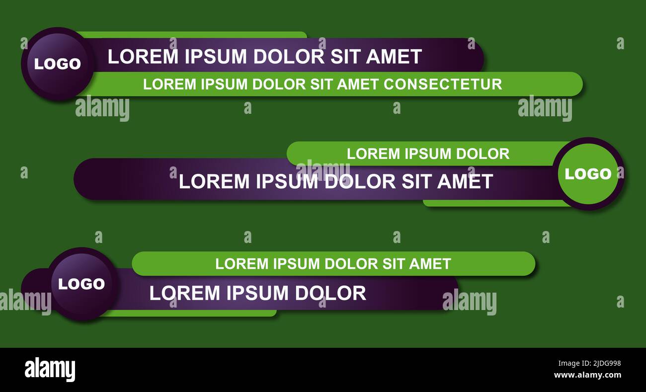 Modern geometric lower third banner template design. Colorful lower ...