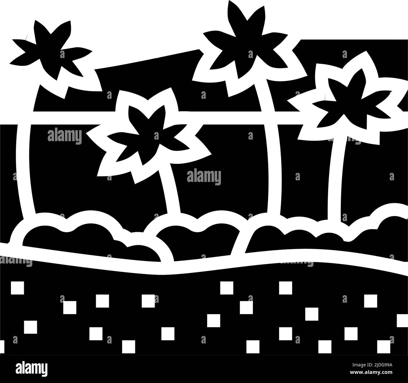 oasis in african desert glyph icon vector illustration Stock Vector ...