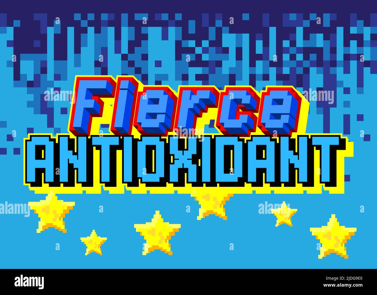 Fierce Antioxidant. pixelated word with geometric graphic background ...
