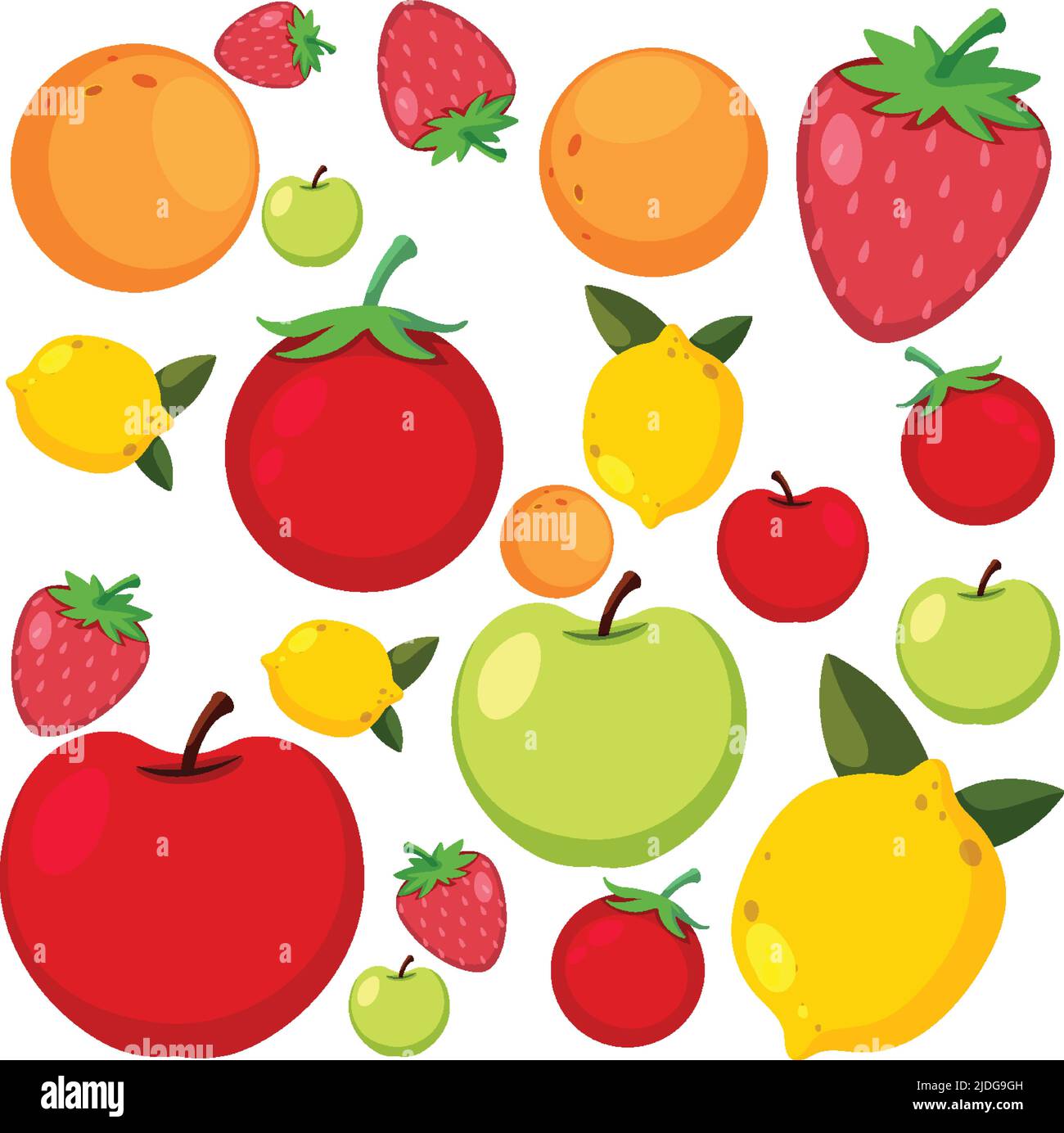 Cartoon fruits seamless pattern illustration Stock Vector Image & Art ...