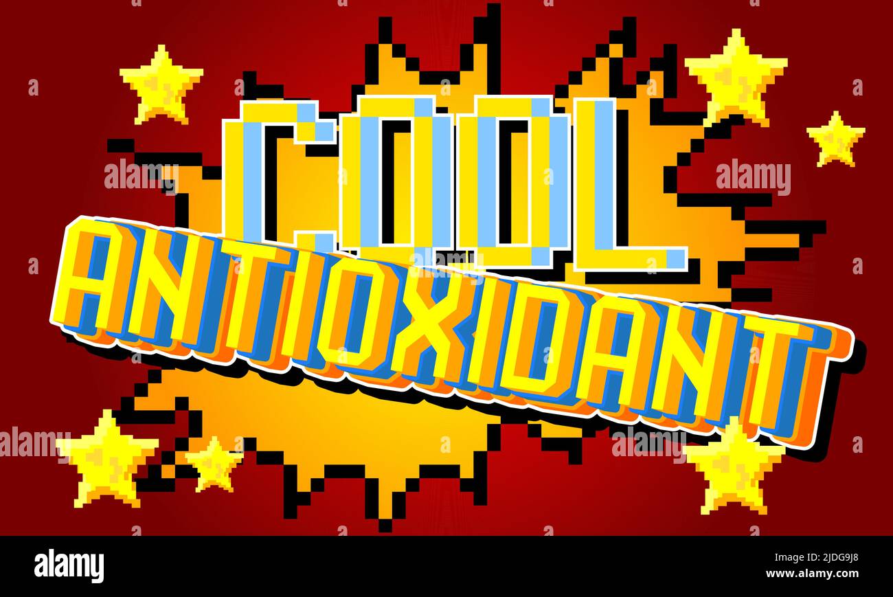 Cool Antioxidant. pixelated word with geometric graphic background ...