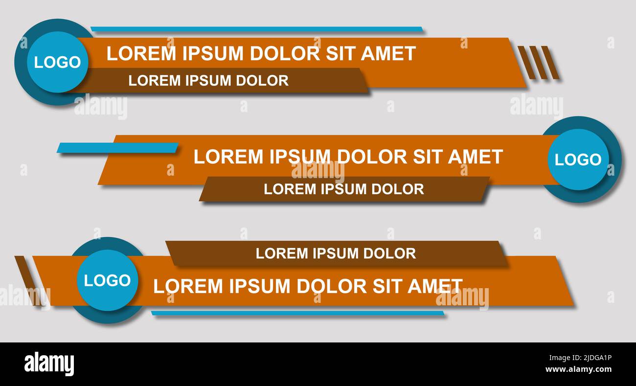 Set futuristic lower thirds set template vector. Template layout design ...