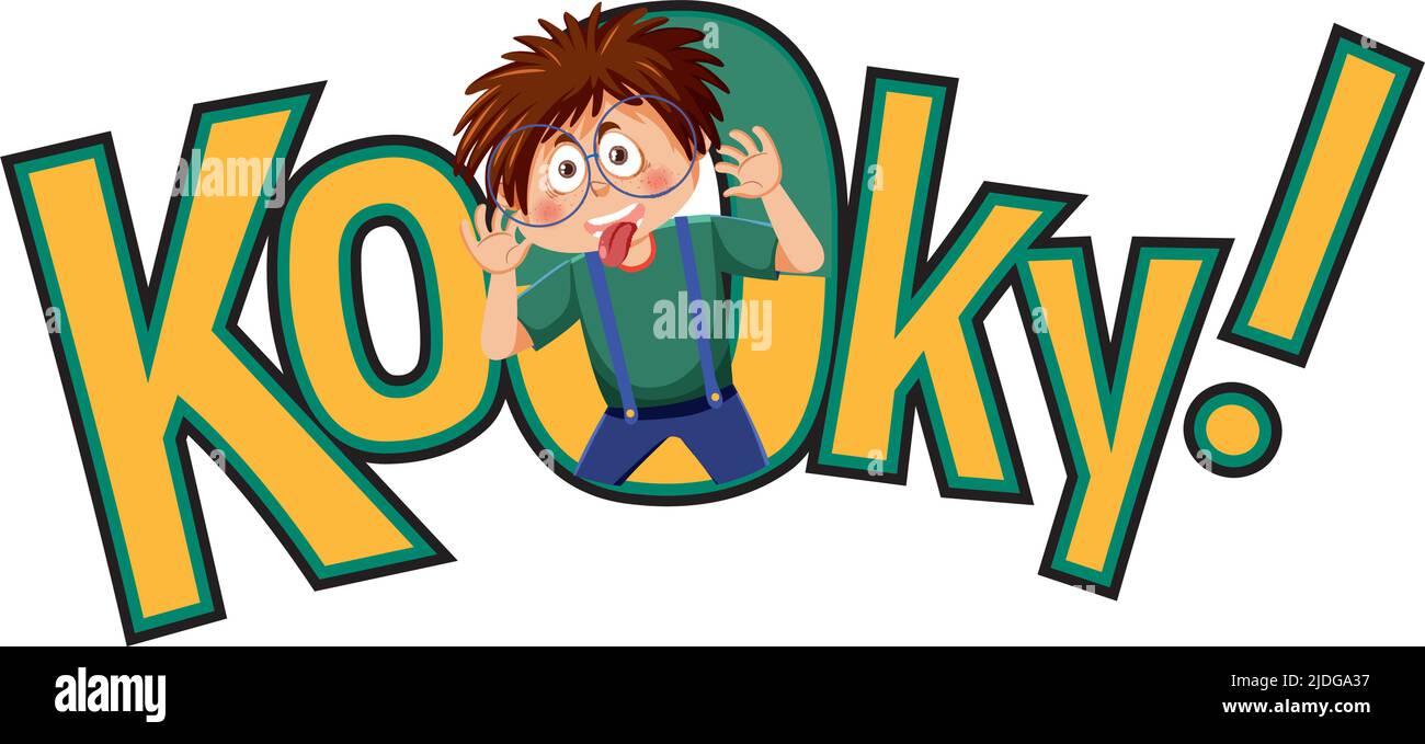 Playful cartoon character with kooky word expression illustration Stock ...