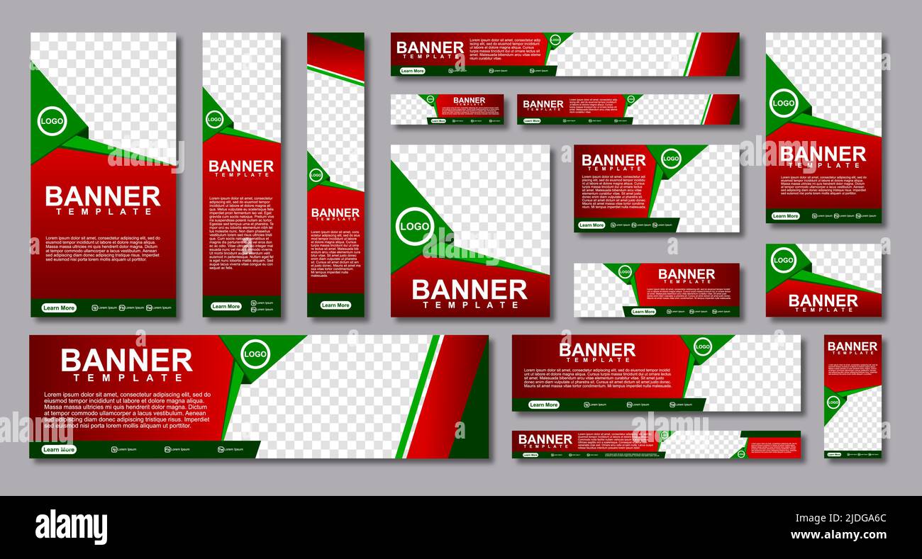 set of creative web banners of standard size with a place for photos ...