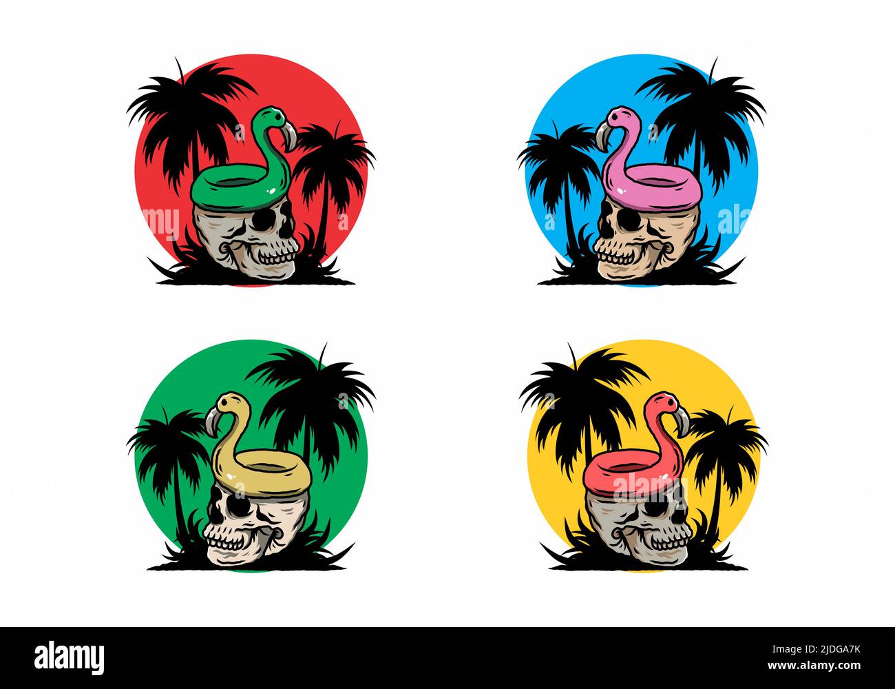 Palm tree on flamingo Cut Out Stock Images & Pictures - Alamy