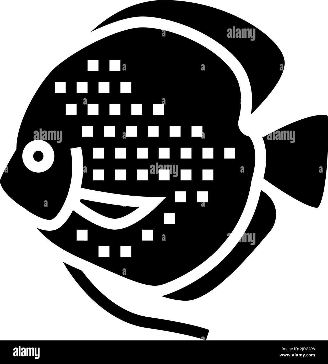 discus fish glyph icon vector illustration Stock Vector Image & Art - Alamy