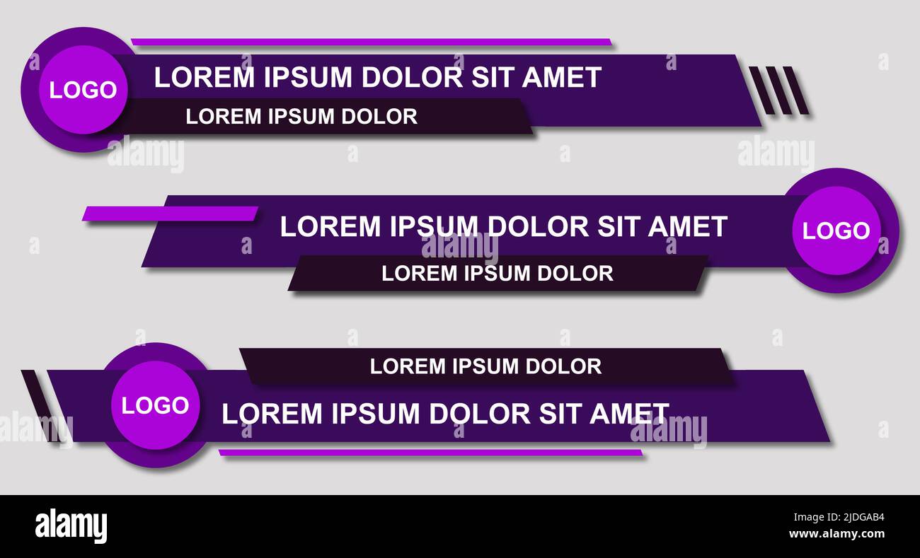 Set futuristic lower thirds set template vector. Template layout design ...