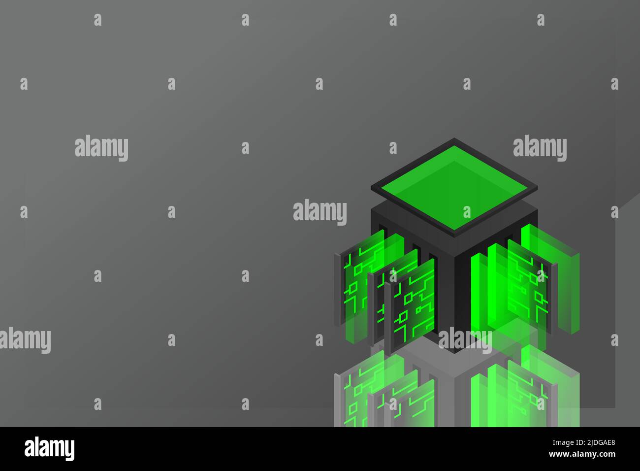 Data Center Isometric Icon Database And Cloud Data Storage Concept