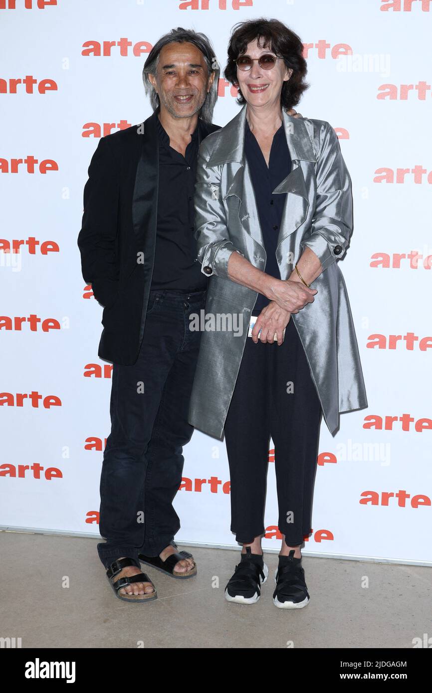 Anne Alvaro and her husband attend the "Les Amandiers" Premiere as part ...