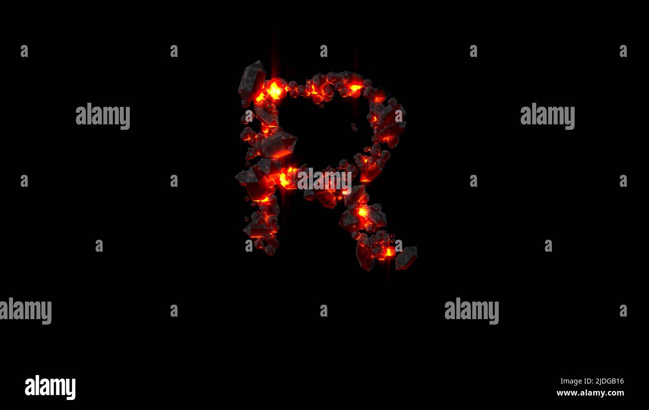 R Logo 3d Fire