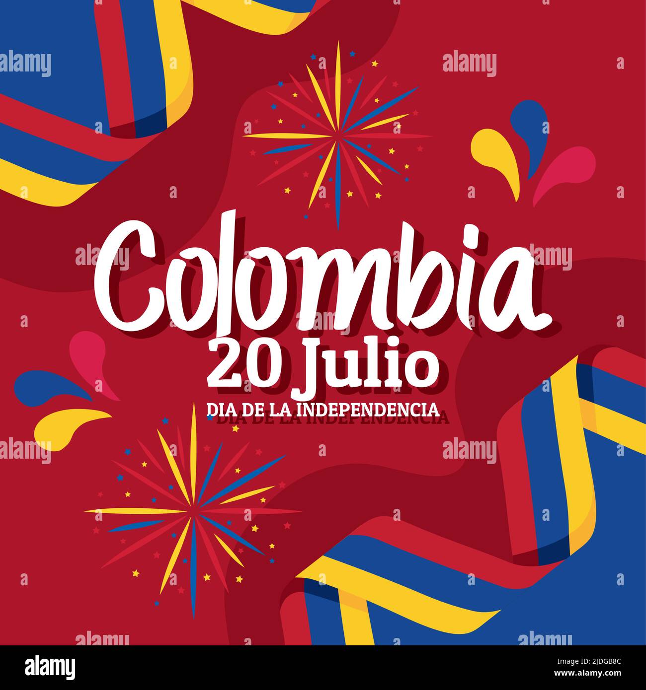 colombia independence lettering postcard Stock Vector Image & Art - Alamy