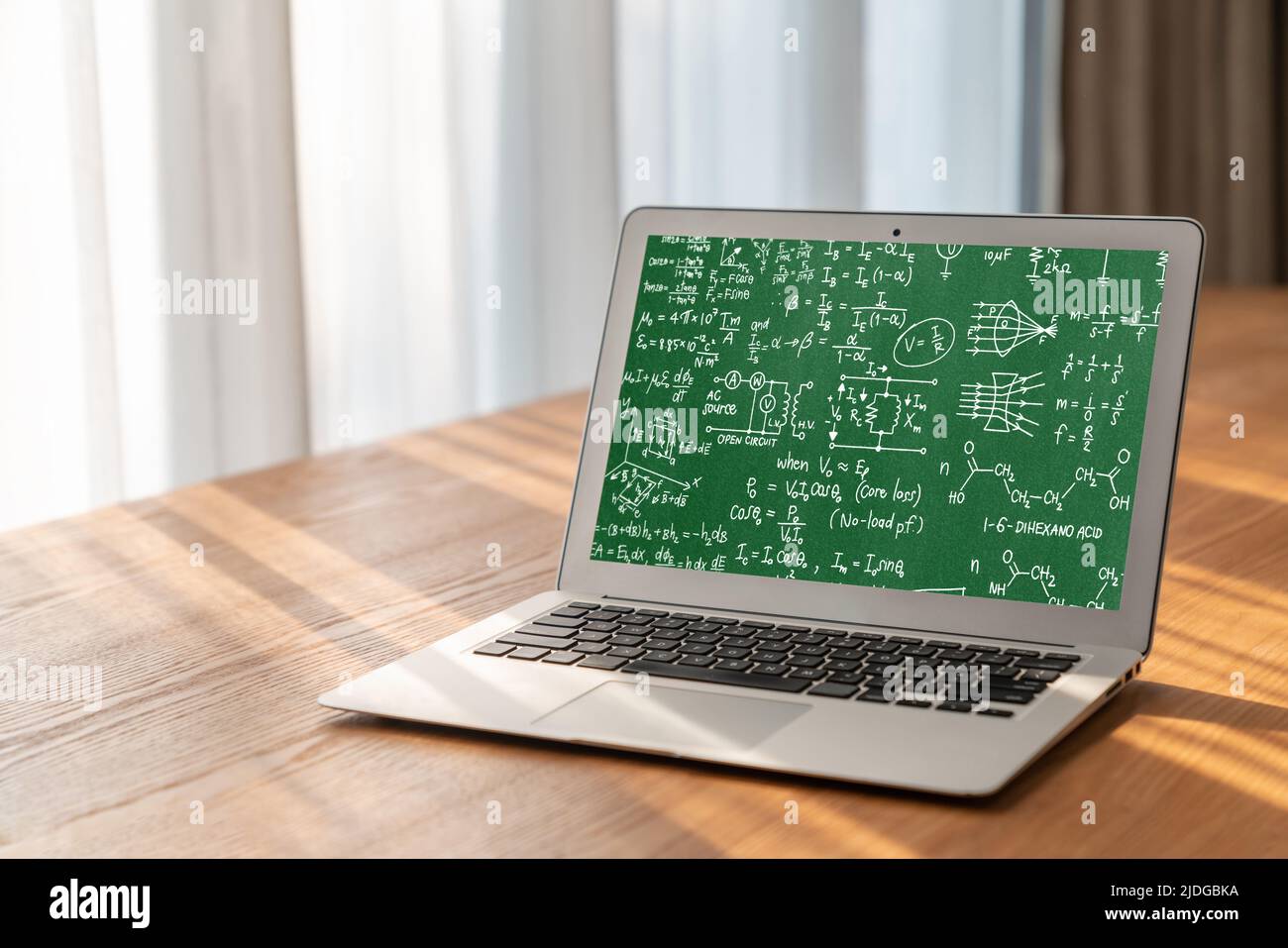 Mathematic equations and modish formula on computer screen showing ...
