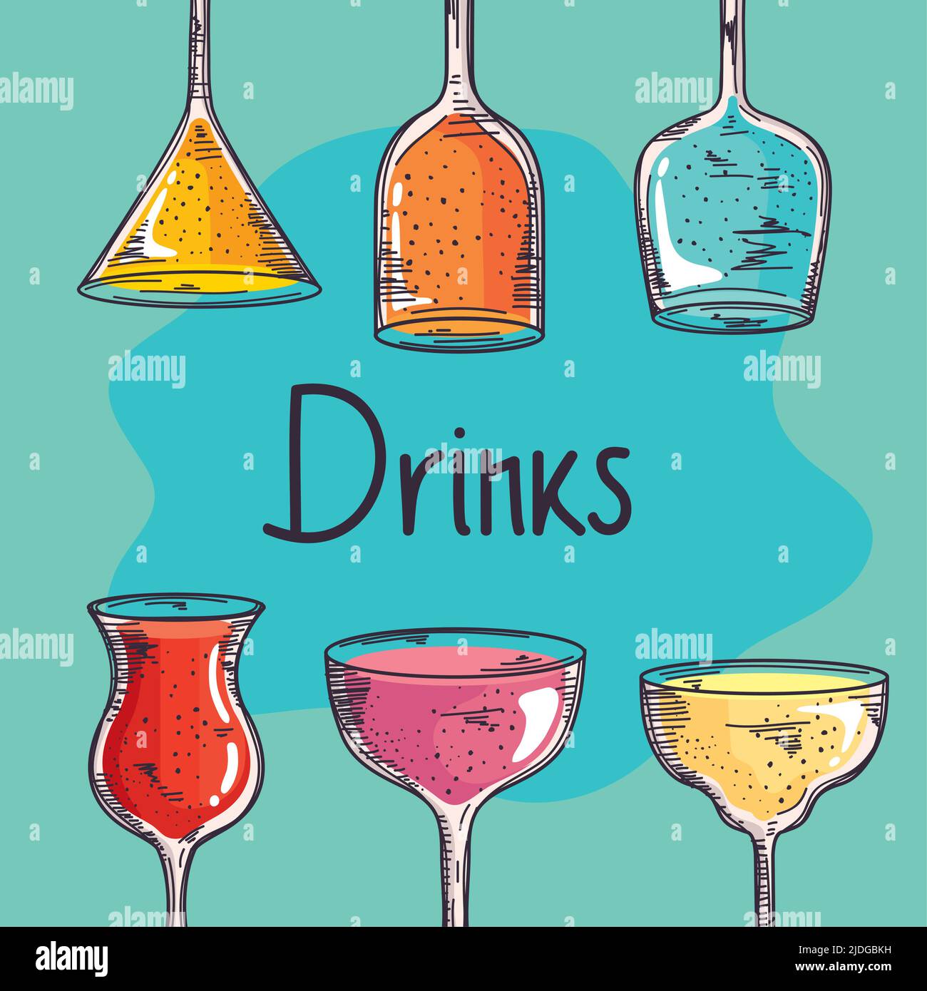 Pink cocktails design alcohol Stock Vector Images - Alamy