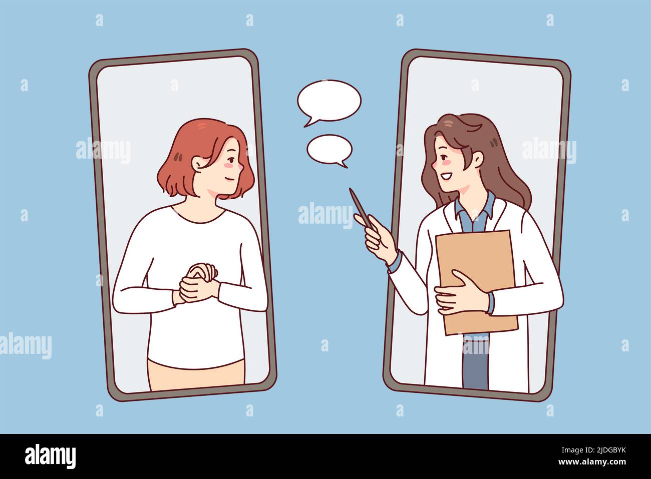 Nurse and patient on phone Stock Vector Images - Alamy
