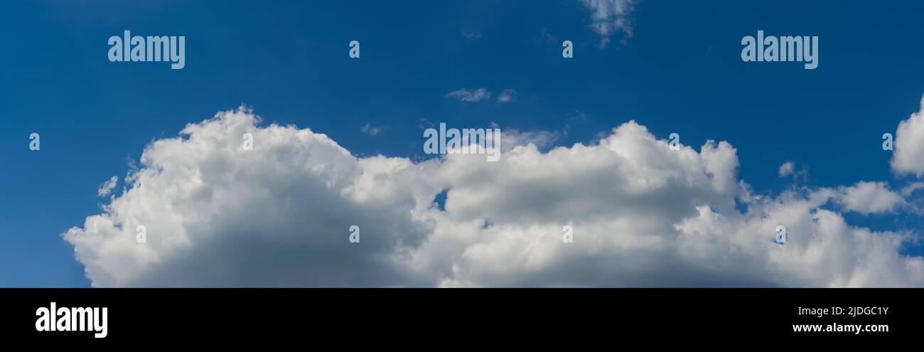 Blue sky background with clouds. Web banner Stock Photo - Alamy