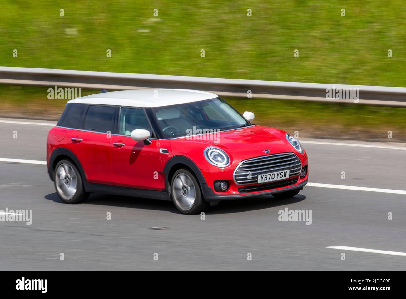 2021 red Mini Cooper Exclusive 1499cc petrol 6 speed manual Stock Photo ...