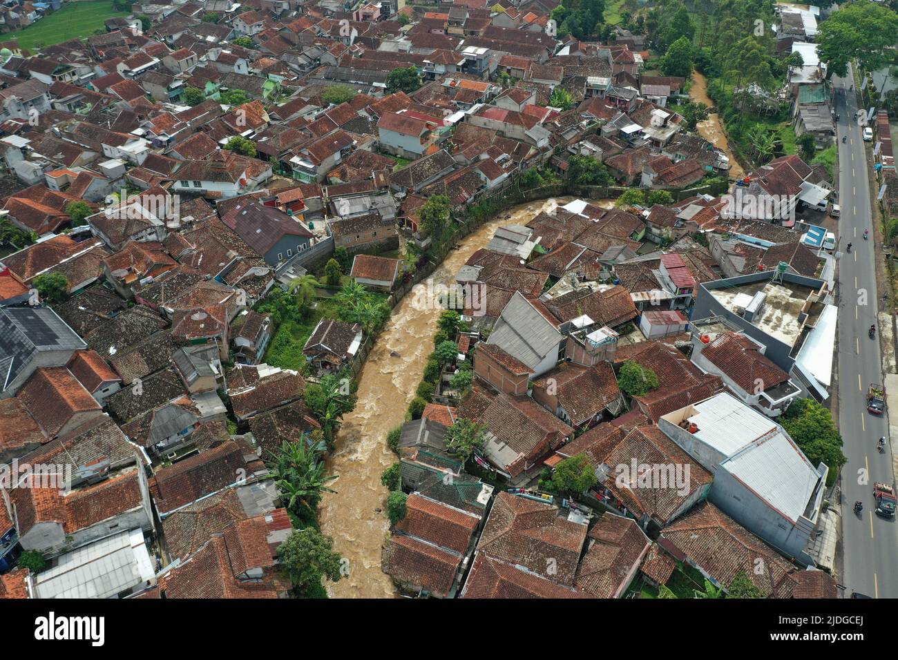 Aerial view of southern of Bandung, West Java Stock Photo - Alamy