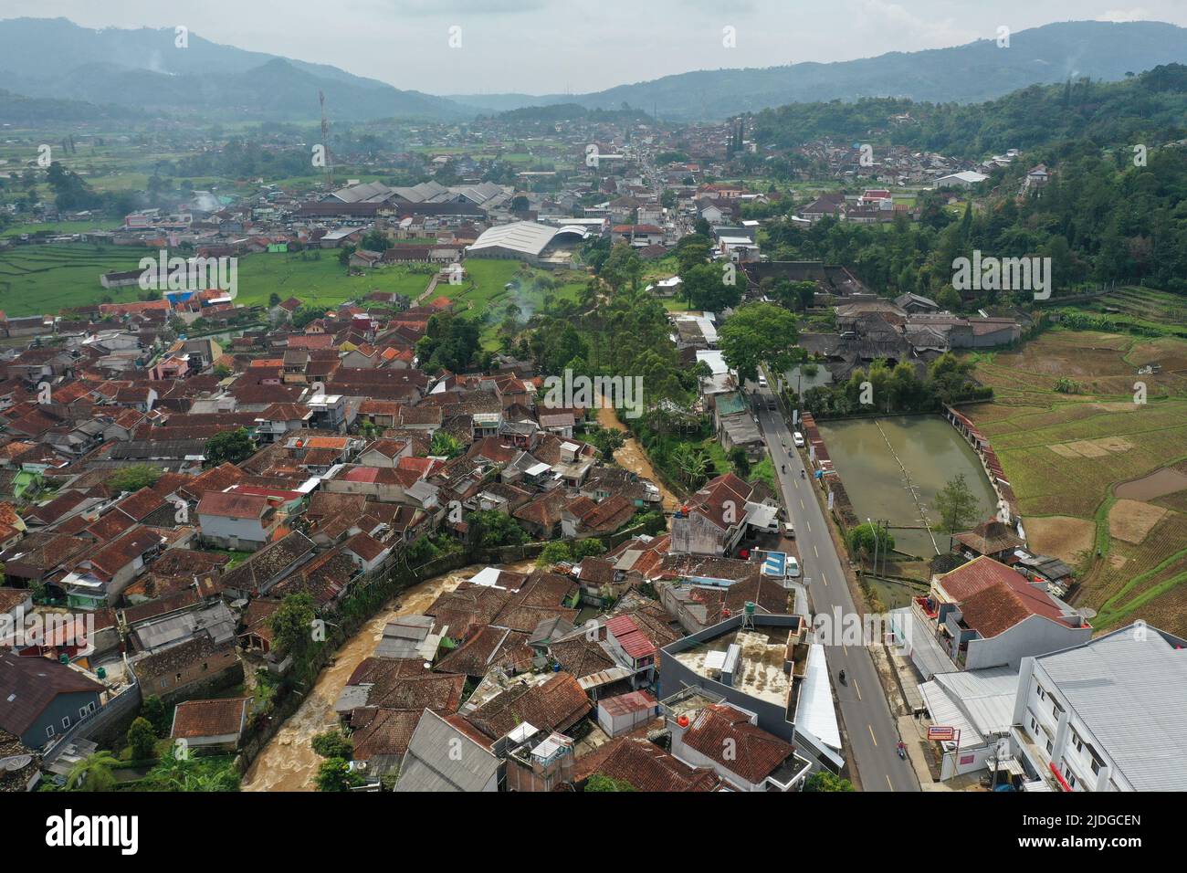 Aerial view of southern of Bandung, West Java Stock Photo - Alamy