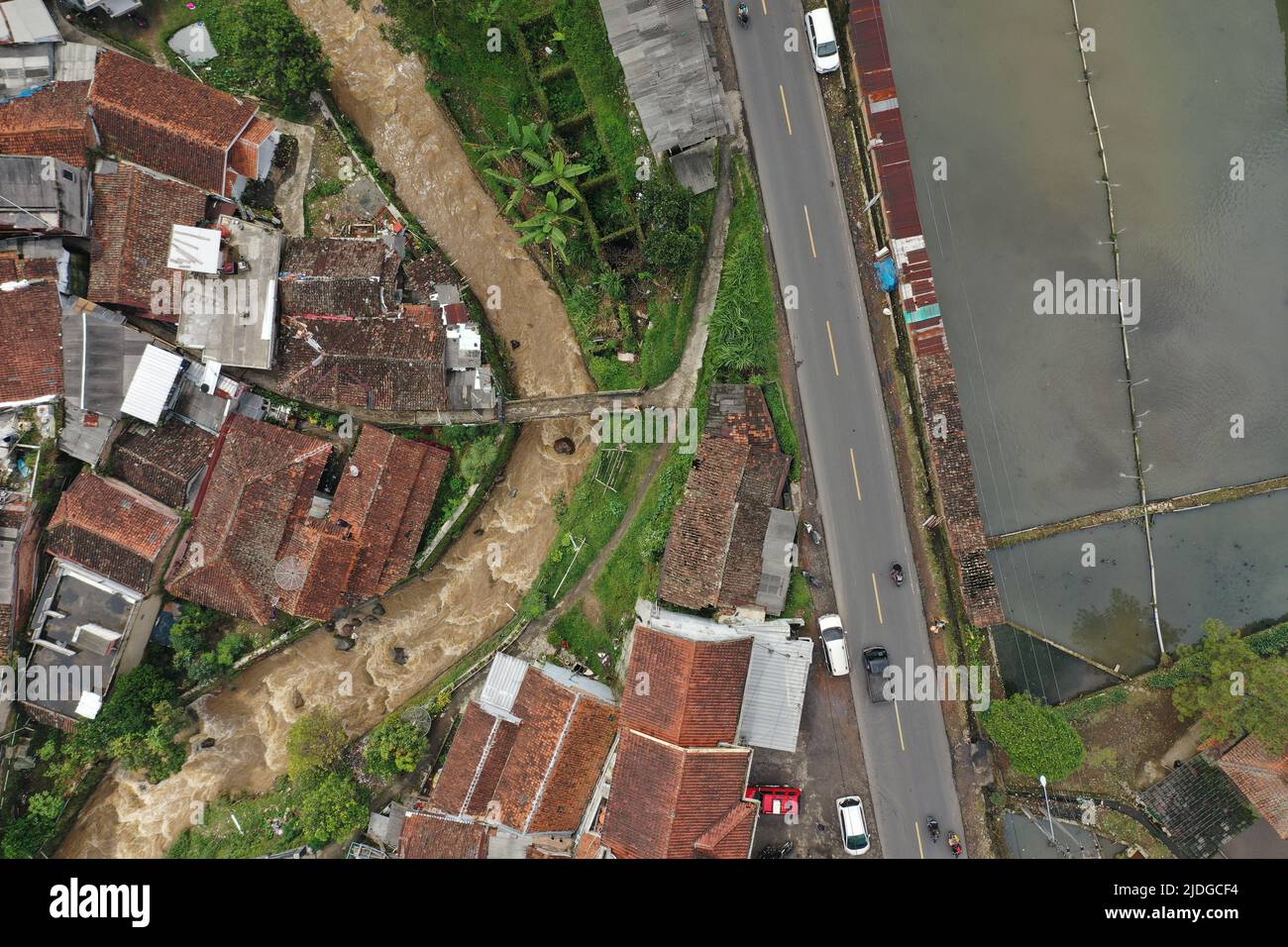 Aerial view of southern of Bandung, West Java Stock Photo - Alamy