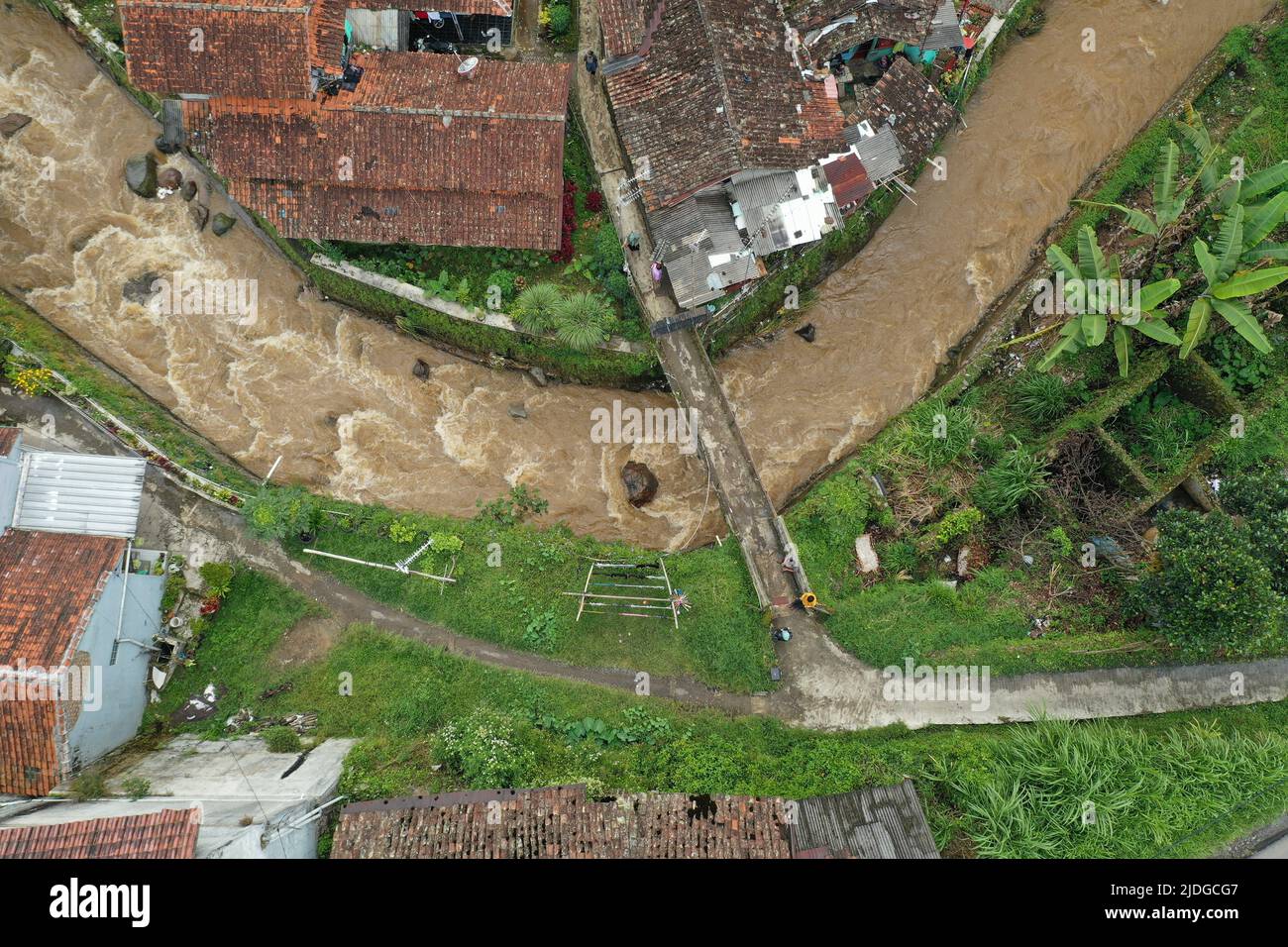 Aerial view of southern of Bandung, West Java Stock Photo - Alamy