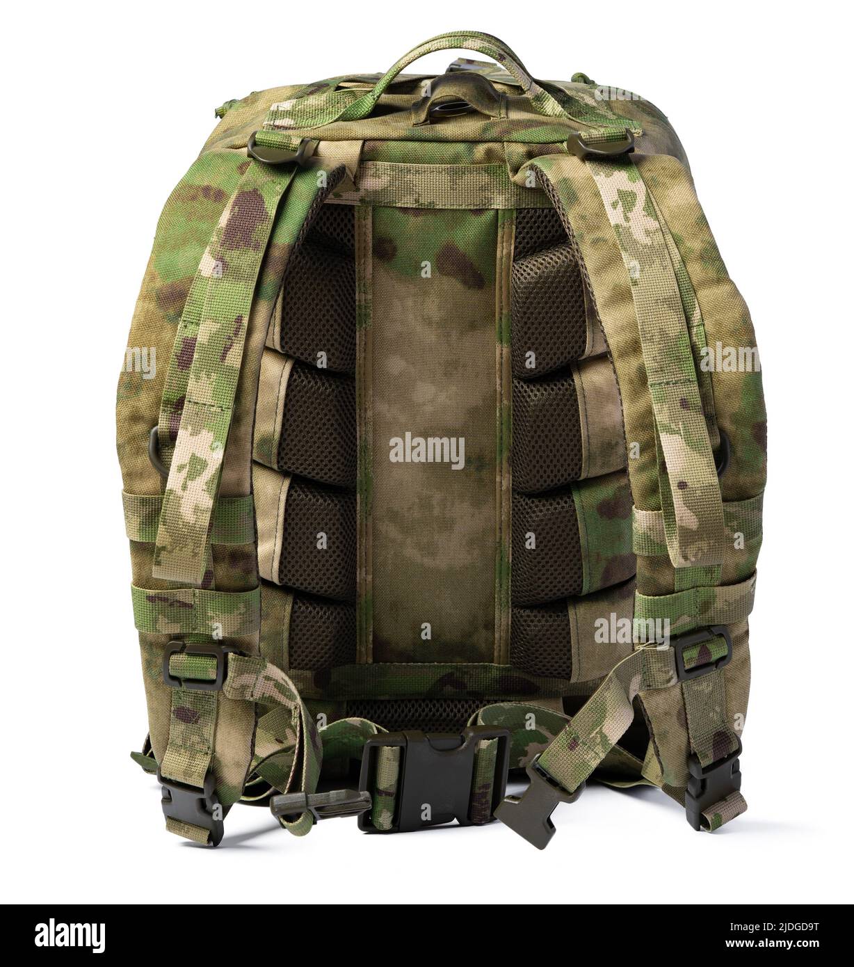 Military backpack isolated on a white background Stock Photo - Alamy