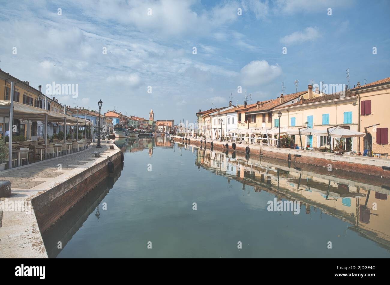 Cesenatico with its canal port In Emilia Romagna Adriatic Sea Italy ...