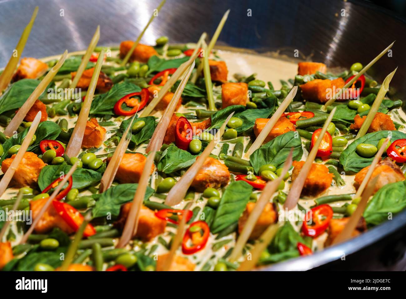 Asian street fast food in hot pan Stock Photo - Alamy