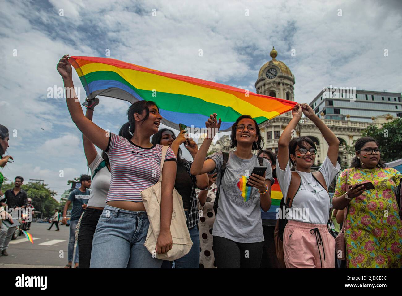 Rainbow pride walk Stock Photo - Alamy