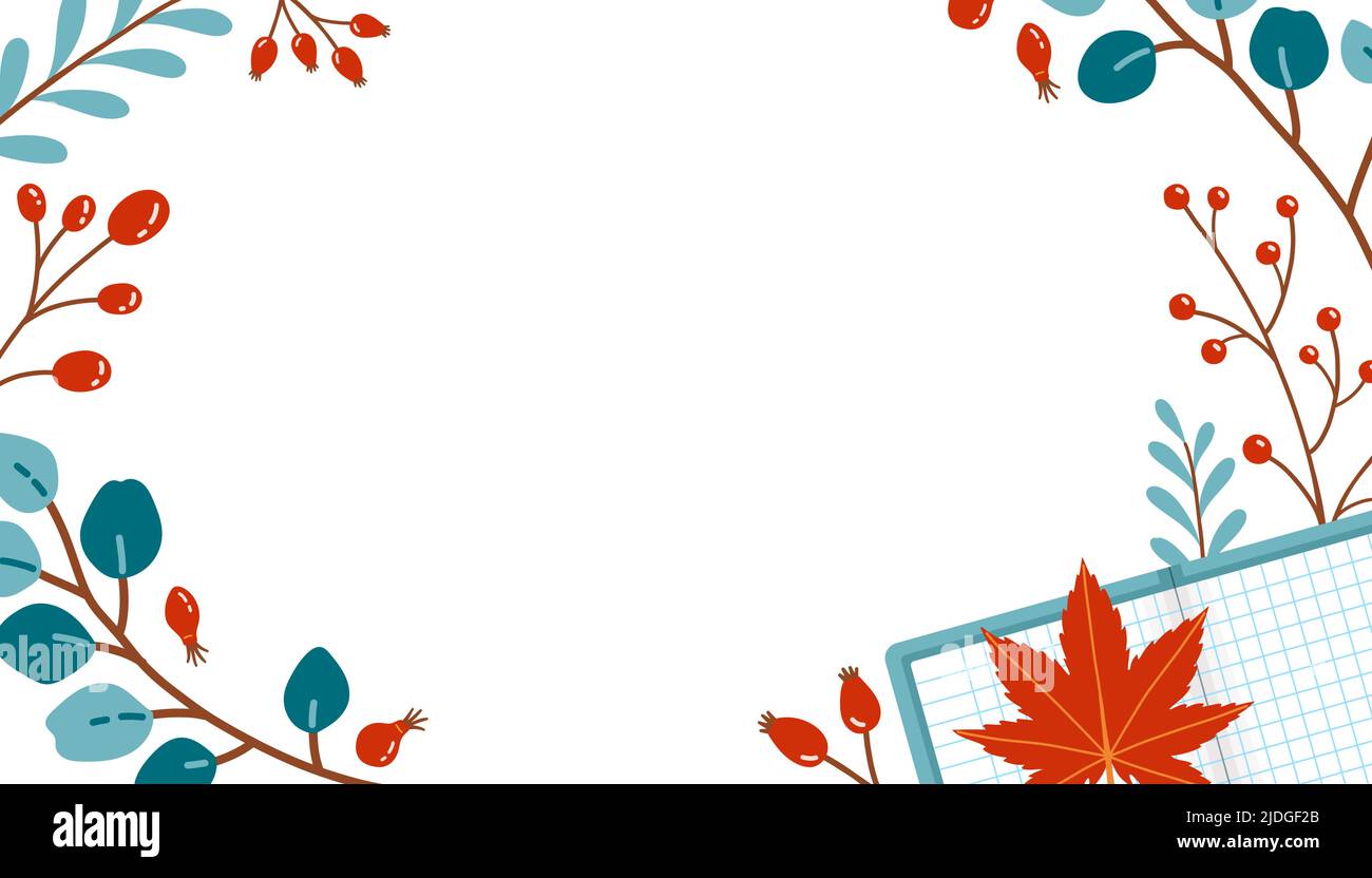 Flat autumn leaves design Cut Out Stock Images & Pictures - Alamy