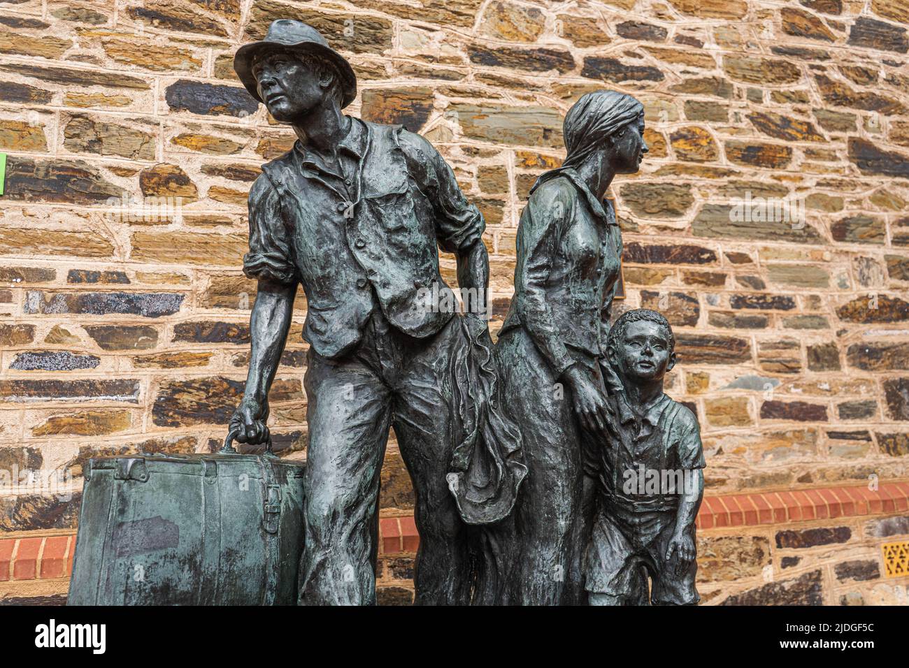 21 June 2022: A bronze sculpture dedicated to all migrant settlers in ...