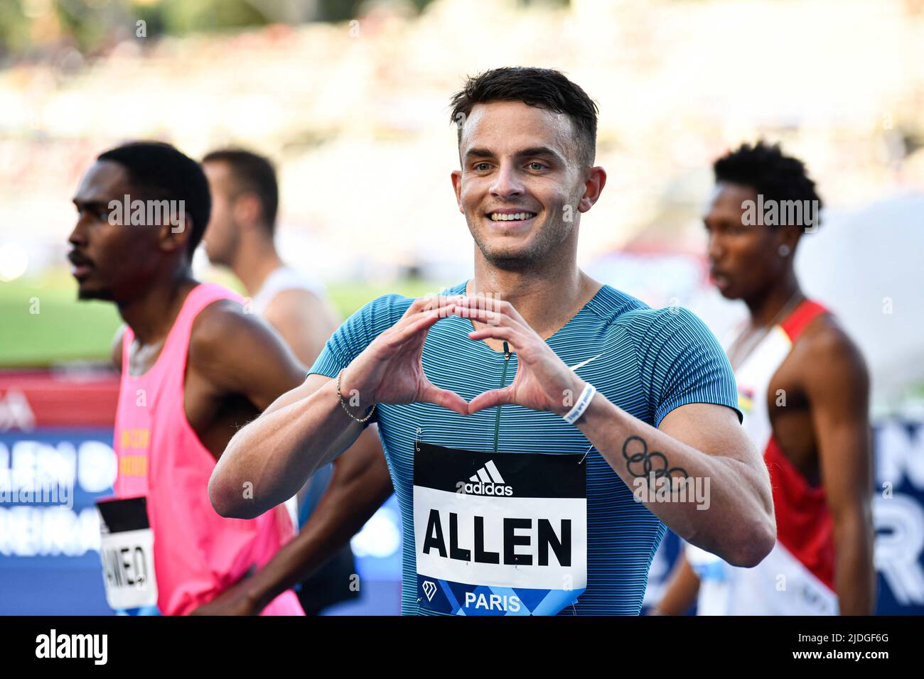 Devon Allen of USA (men's 110m Hurdles) during the Wanda Diamond League ...