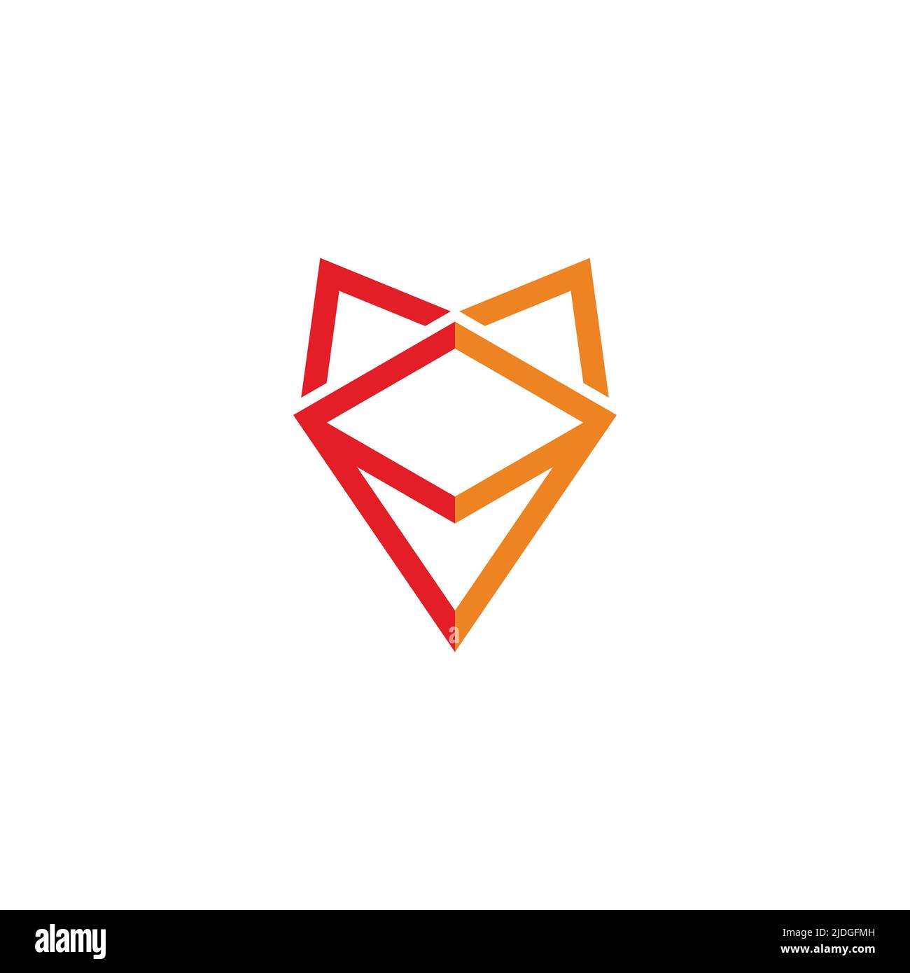 abstract fox head polygon colorful logo vector Stock Vector Image & Art - Alamy