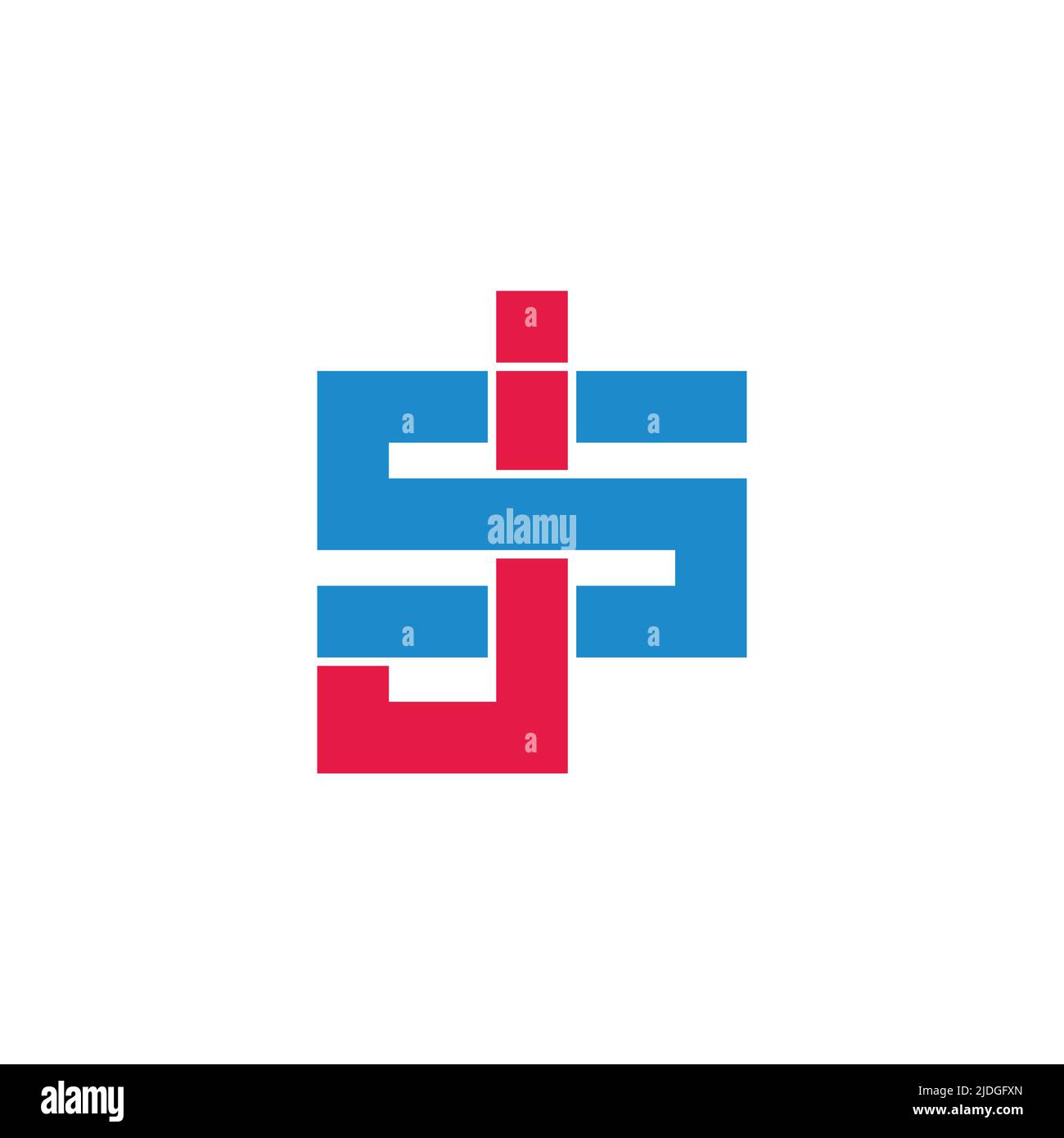 letter sj simple geometric linear colorful logo vector Stock Vector ...