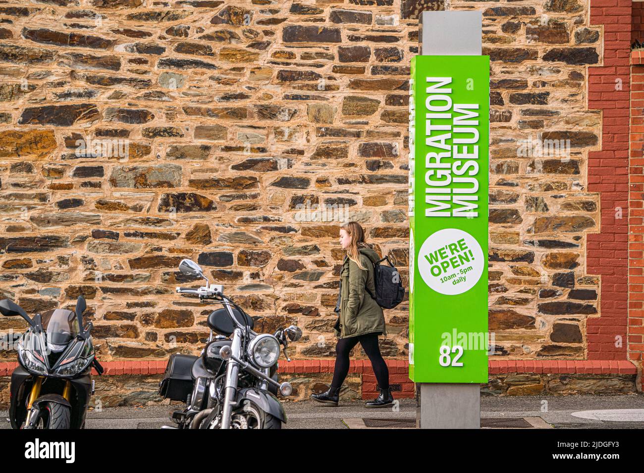 21 June 2022: A signage at the migration museum in Adelaide, Australia ...