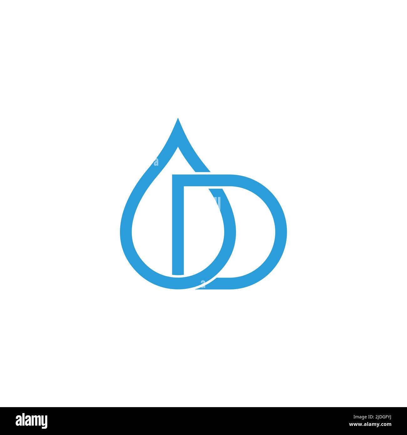 letter d drop blue water line geometric logo vector Stock Vector Image ...