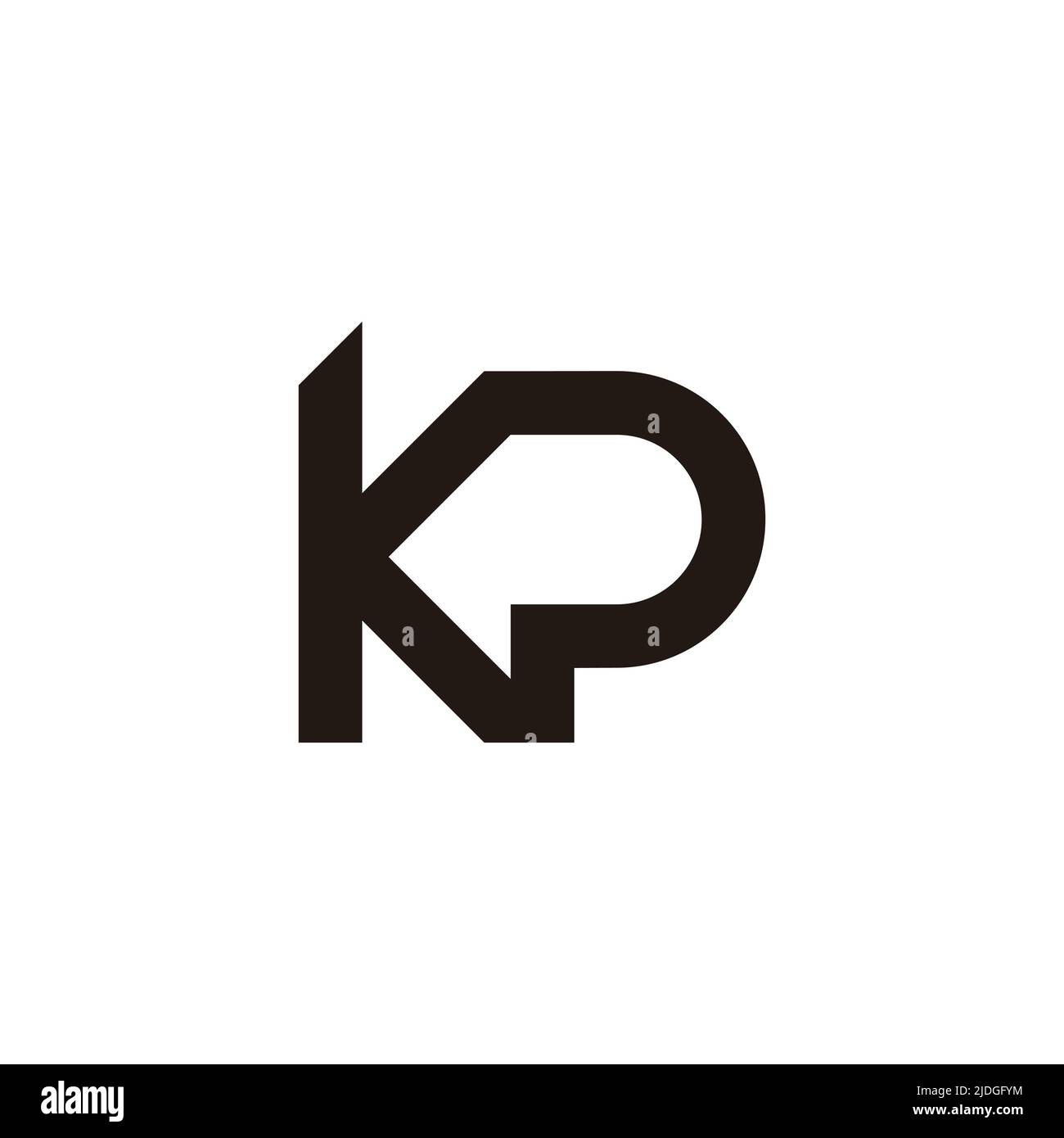 letter kp simple geometric linked line logo vector Stock Vector Image ...