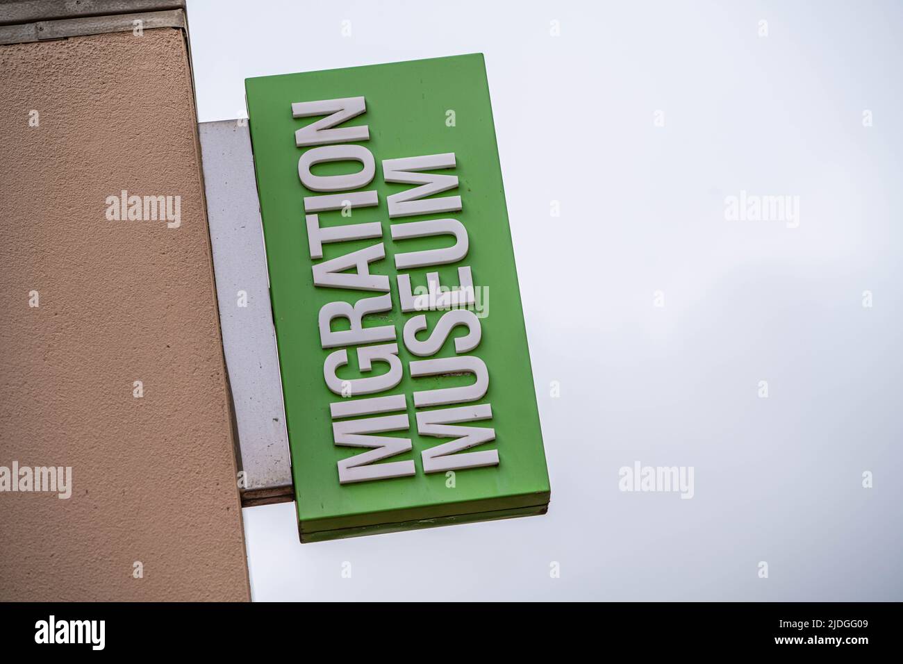 21 June 2022: A signage at the migration museum in Adelaide, Australia ...