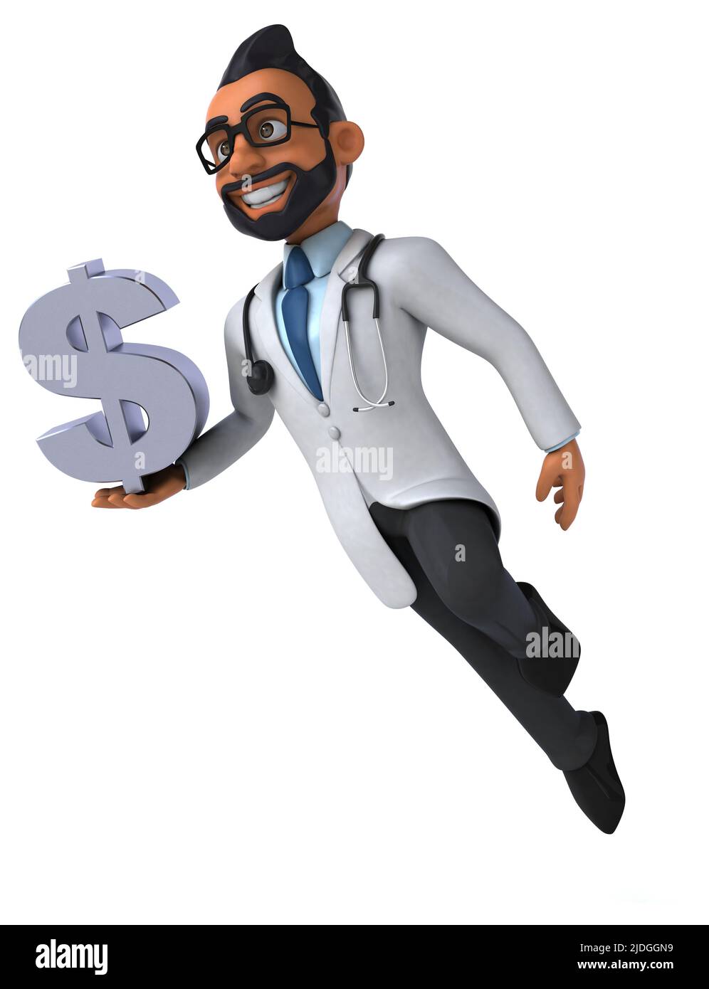 Fun 3D cartoon indian doctor Stock Photo - Alamy